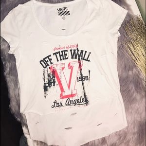 Vans | Tops | Vans Restyled Distressed Tshirt | Poshmark